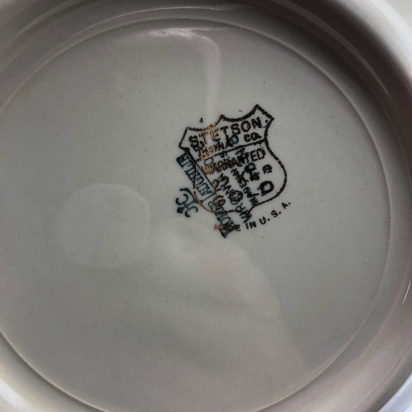 Stetson | Dining | Vintage Stetson Stamped 22k Gold Trim Scallop Edge ...